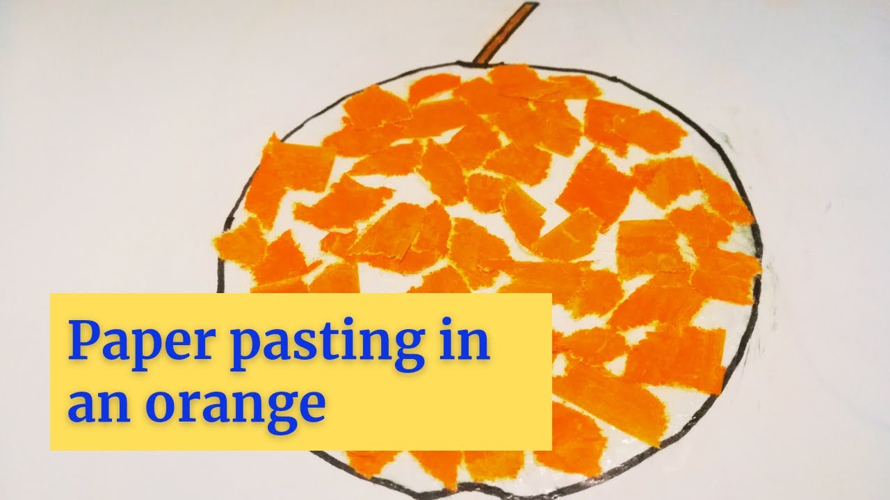 Paper pasting in an orange || art and craft || Baby Kanha Journey - YouTube