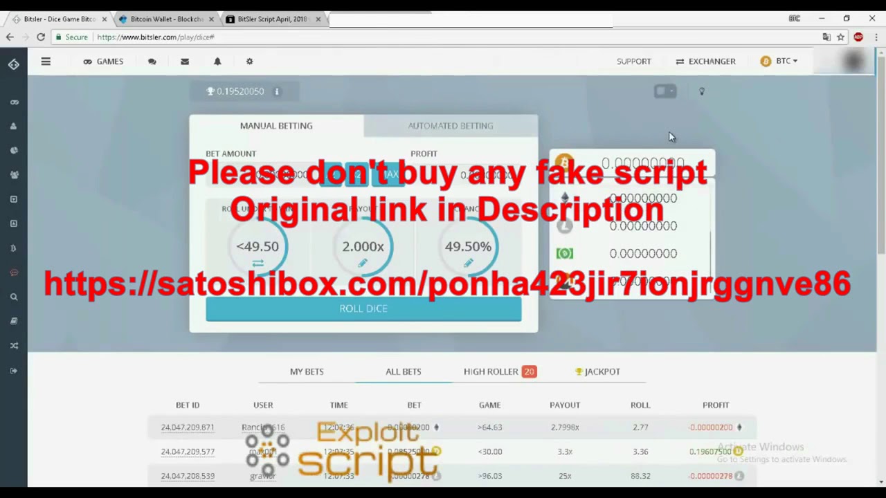 BitSler Script - Super Version free 20 BTC Live Withdrawal Proof - YouTube