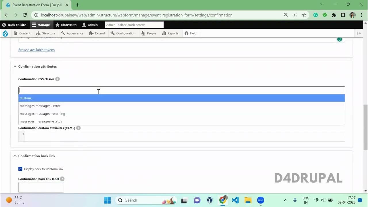 Customize confirmation page in webform Drupal 9, Drupal 10 | D4Drupal - YouTube