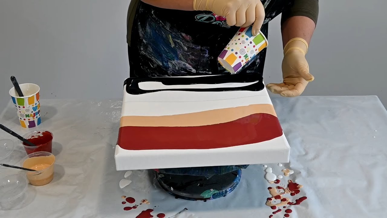 Mesmerizing Acrylic Pour Painting: Chain Pull Flowers and Pearls ...