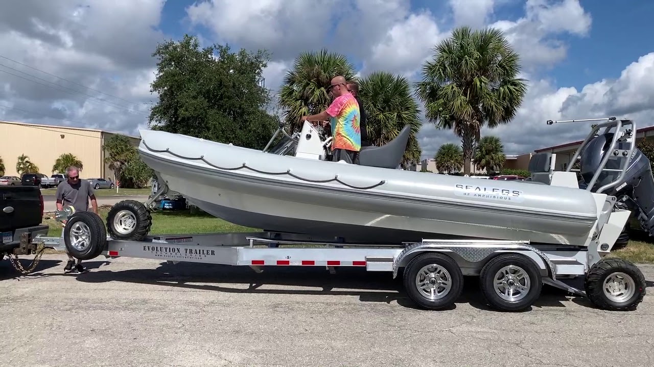 Custom Evolution Trailer for SEALEGS Amphibious Boat - YouTube