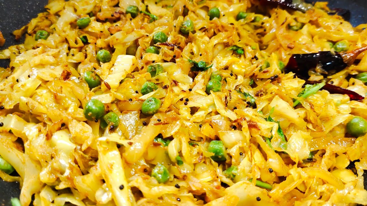 Quick & Tasty Matar Patha Gobhee sabzi | Cabbage green peas fry - YouTube