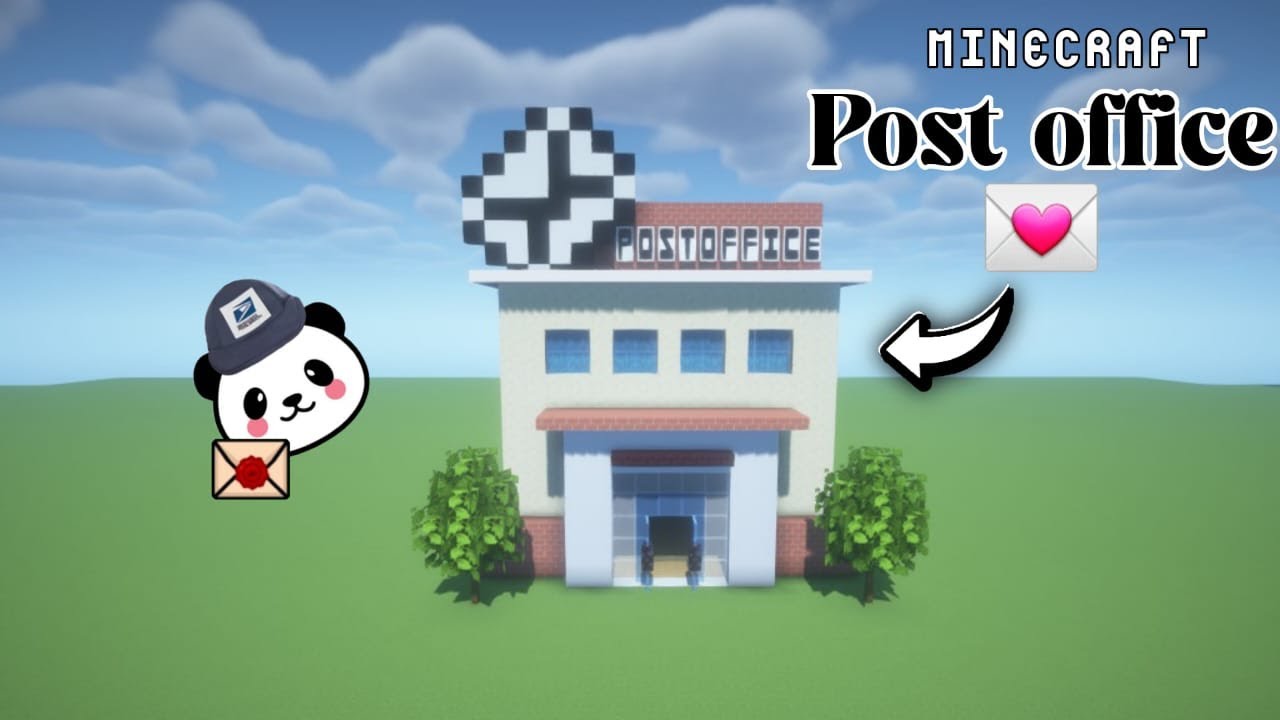How to make a Post Office 🏤 ️ in Minecraft 🐼 | Post Office | Minecraft ...