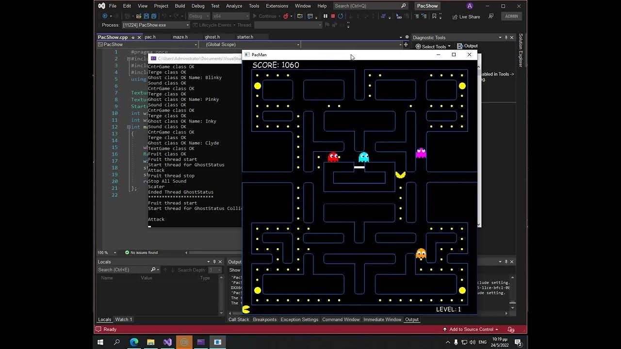 C++ Pacman - Visual Studio 2022 - YouTube