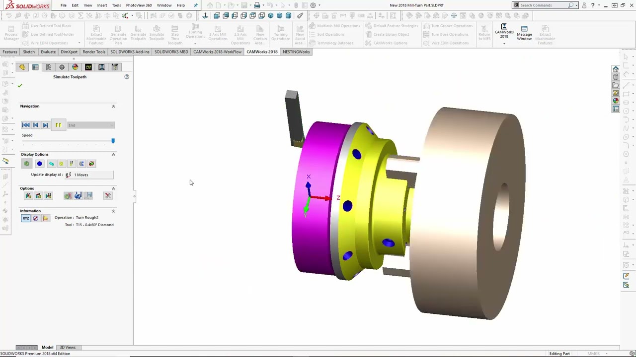 CAMWorks Mill-Turn - YouTube