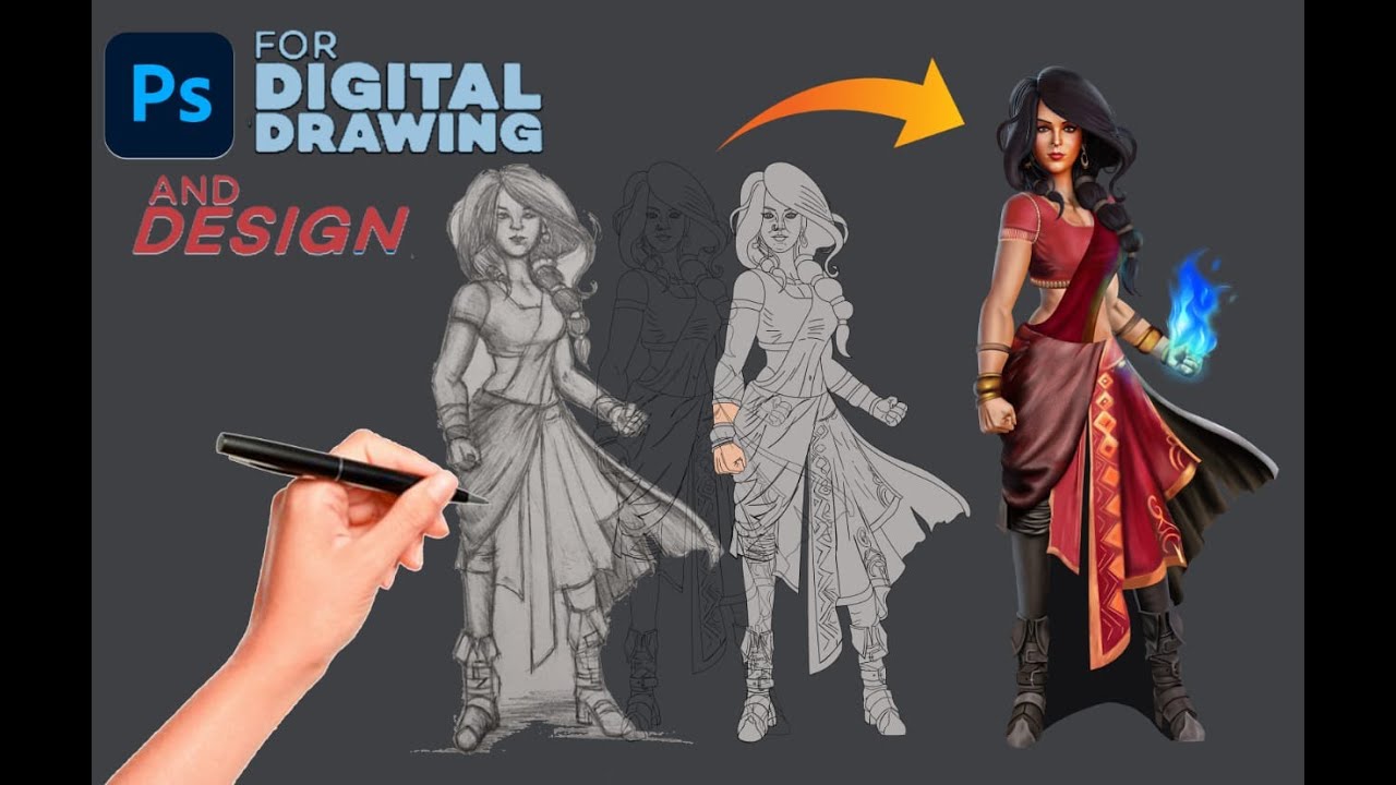 How I create a character design Desi Indian Worrier | Photoshop ...
