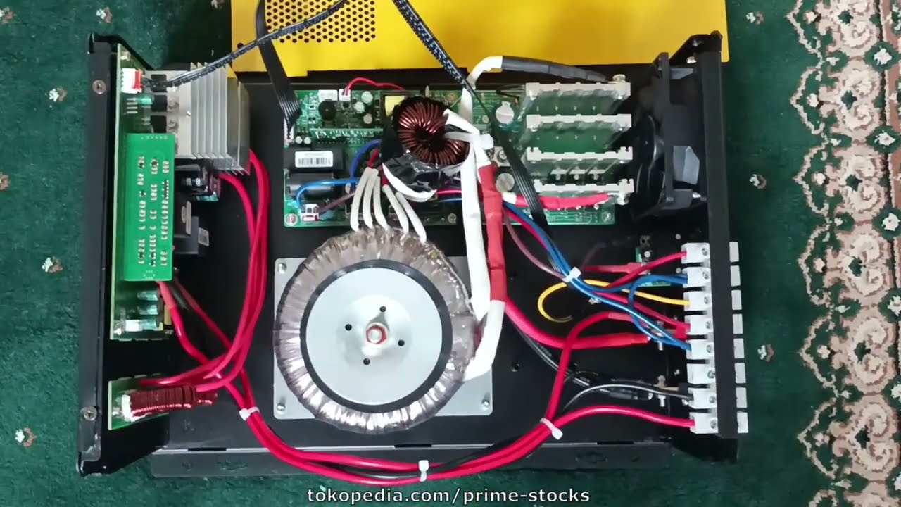 Membedah isi inverter merek One tipe HSI Plus 1.5kVA trafo donat review ...