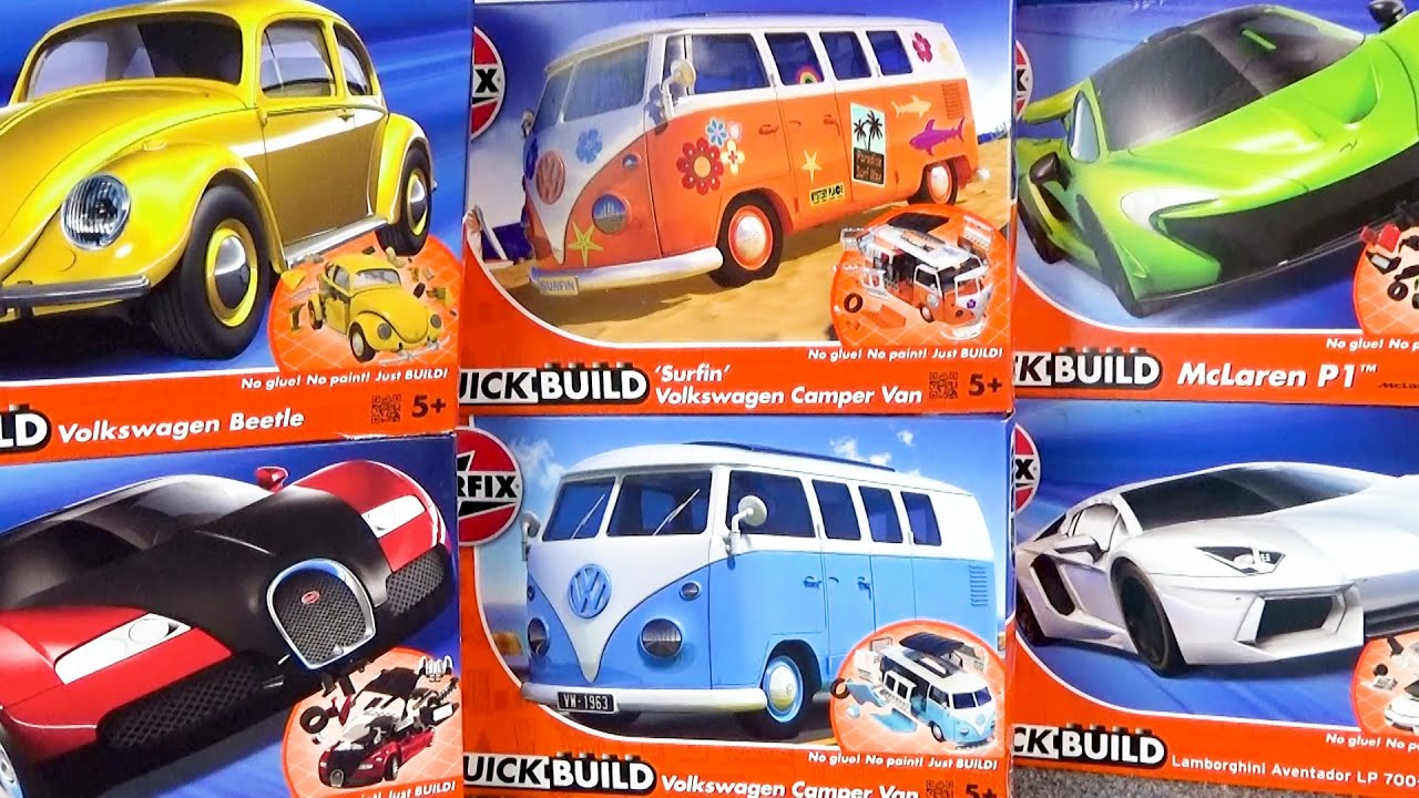 「エアフィックス クイックビルドシリーズ」の車を6台組み立てて遊ぼう♪ランボルギーニ、マクラーレンなど - YouTube