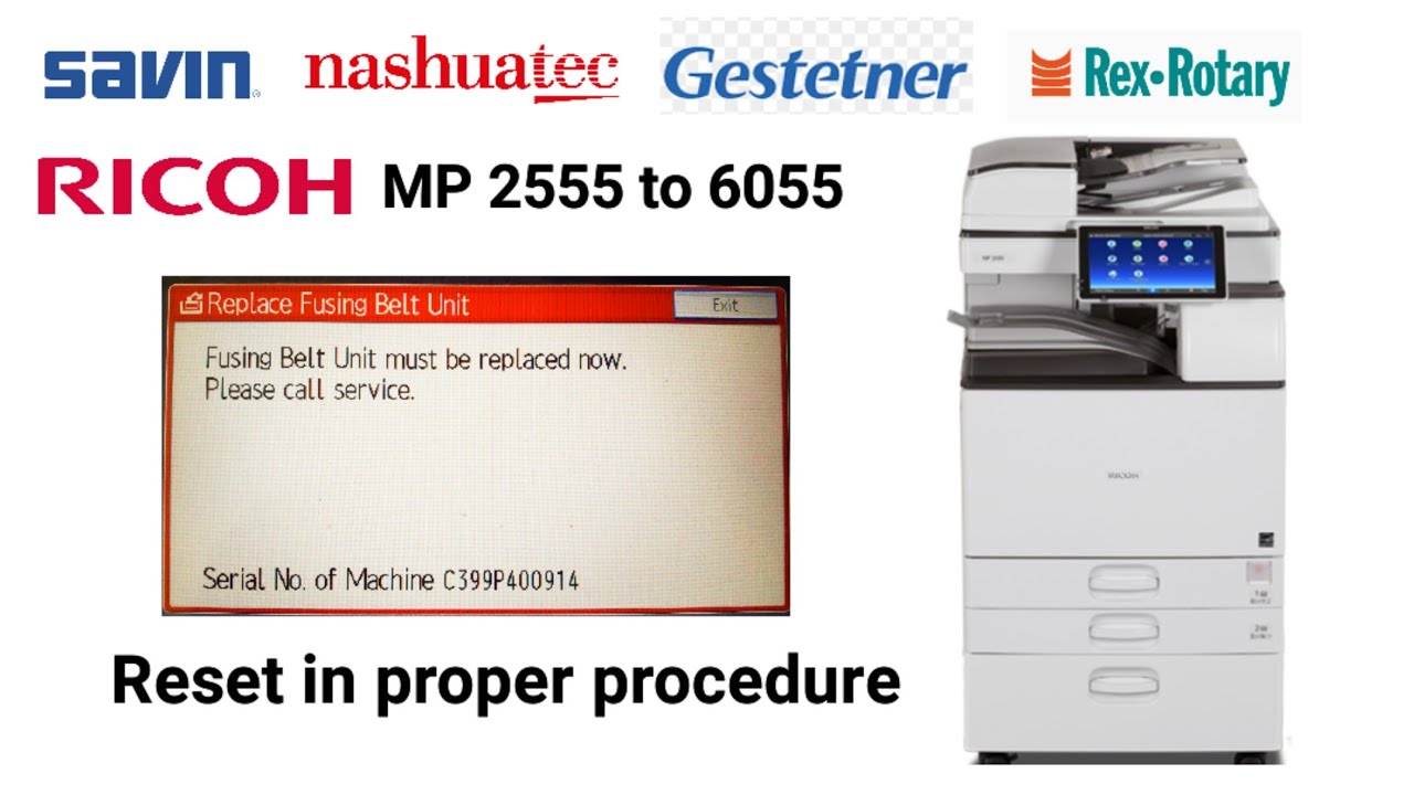 Reset Fusing belt unit must be replaced now |How to reset fusing belt ...