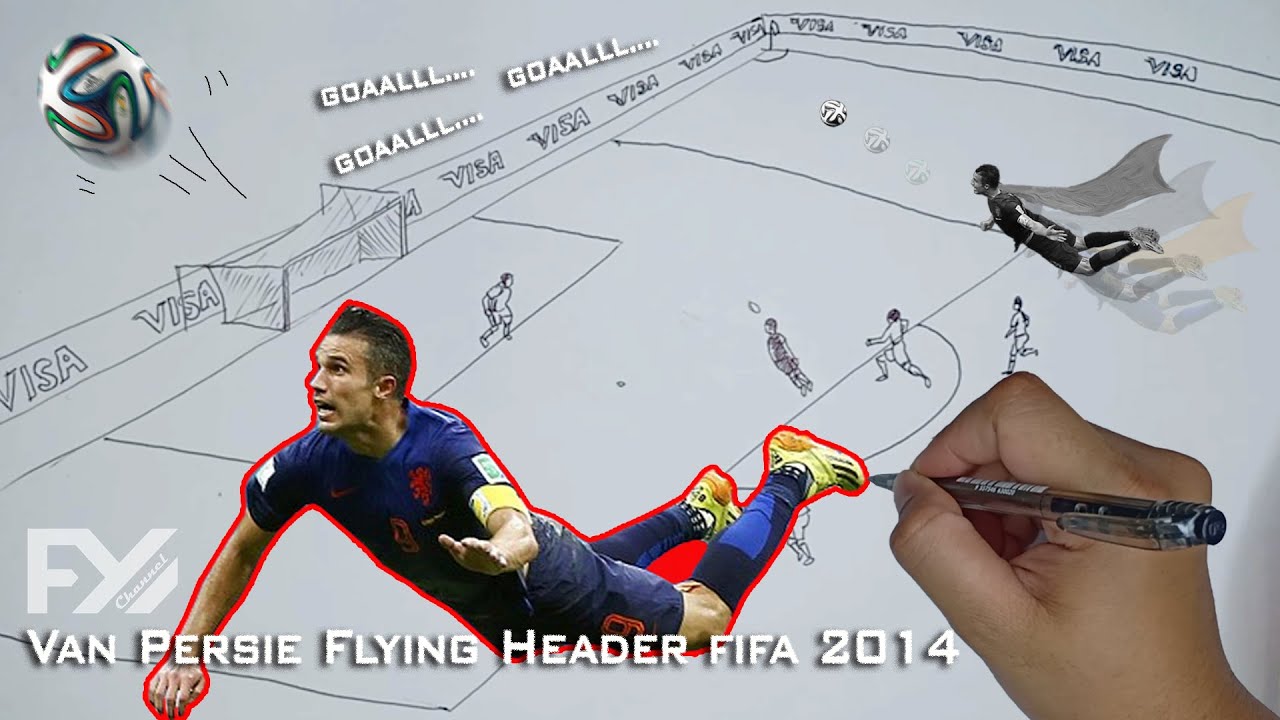 Van Persie Flying Header FIFA World Cup 2014 | Doodles Art | # ...