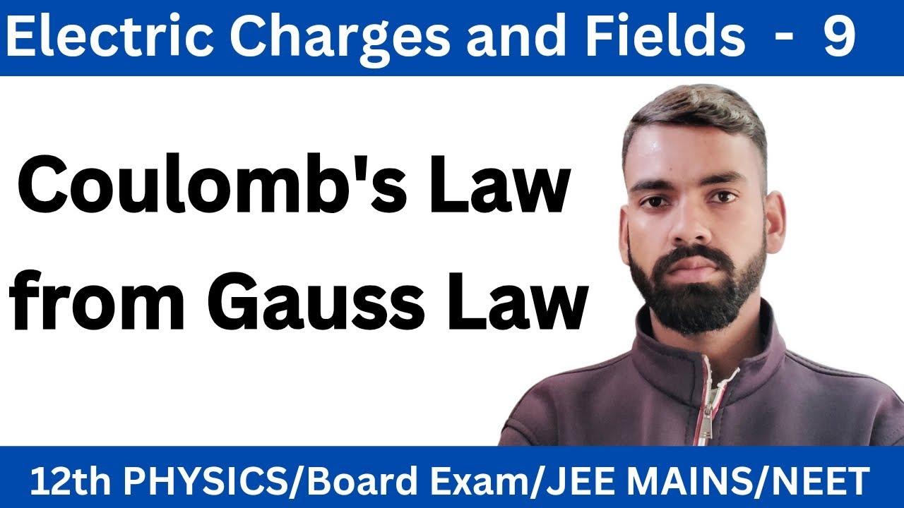 Electric charges and fields 9 | Deduction of Coulomb's Law from Gauss Law | Class 12th Physics ...