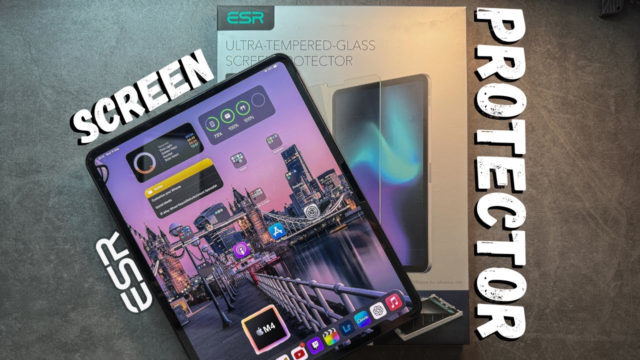 iPad Pro M4 ESR Ultra Tempered Glass Screen Protector Install and ...