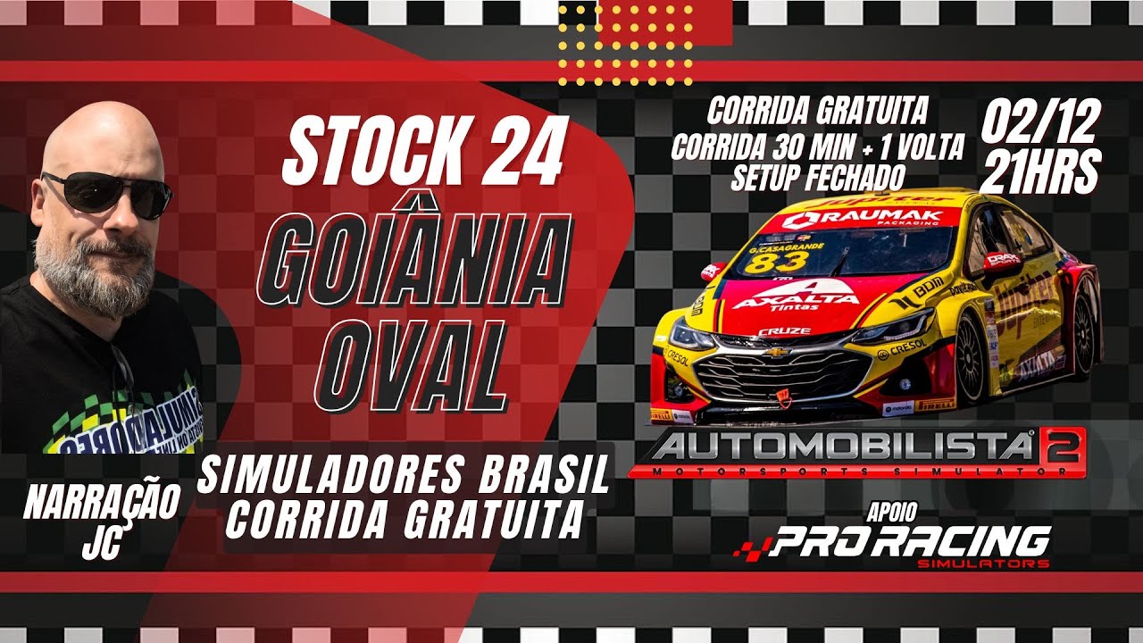 CORRIDA FREE SIMULADORES BRASIL | STOCK 24 | GOIÂNIA OVAL | AMS2 ...
