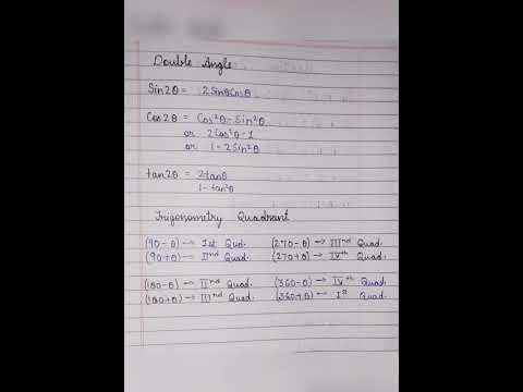 CH 3 TRIGONOMETRIC FUNCTIONS | IMPORTANT FORMULAS | CLASS 11 - YouTube