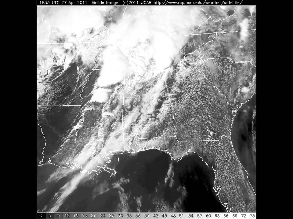 April 27 2011 Tornado Outbreak Visible Satellite Loop - YouTube