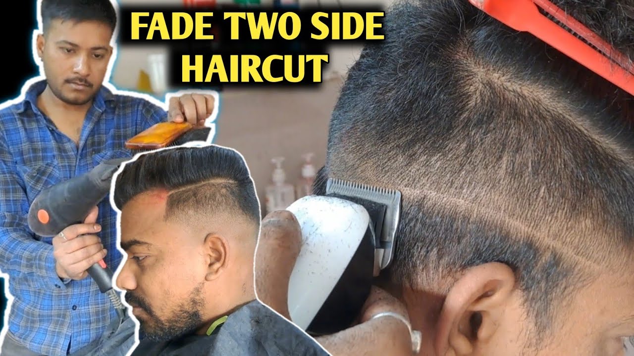 Fade Two Side Haircut For men's | Two Side Hairstyle | Ajay Barber ...
