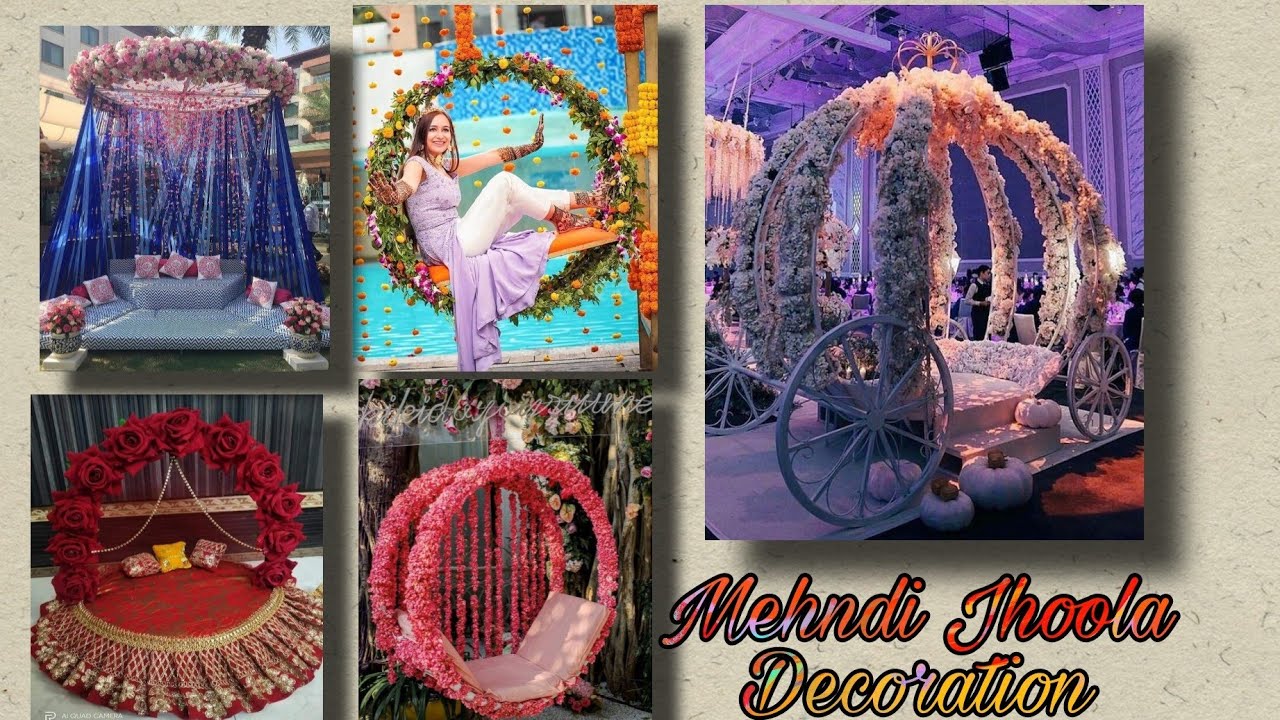 Modern Mehndi Jhoola Designs// Unique Mehndi Decoration Ideas by ...