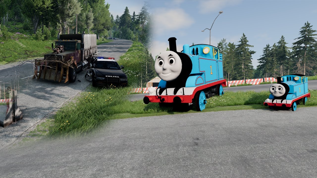 Big and Small Thomas meet incident on the way - YouTube