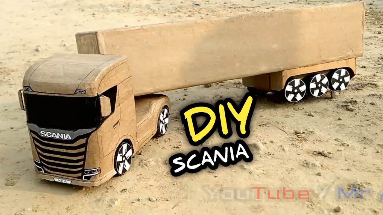DIY Cardboard RC Truck | Amazing Scania Container RC Truck - YouTube