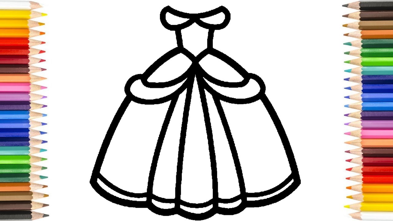 👸🏻💄👗🌈👠💅🏻How To Draw Princess Dress 👸🏻💄👗🌈👠💅🏻 | Step By Step Drawing ...