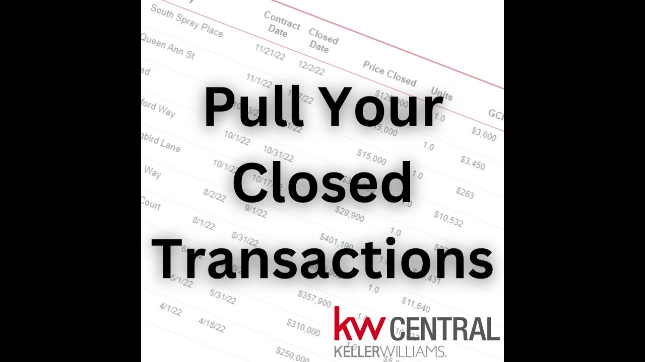 Closed Transactions - YouTube