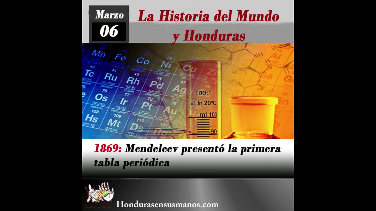 06 de Marzo de 1869, Mendeleev presentó la primera tabla periódica ...