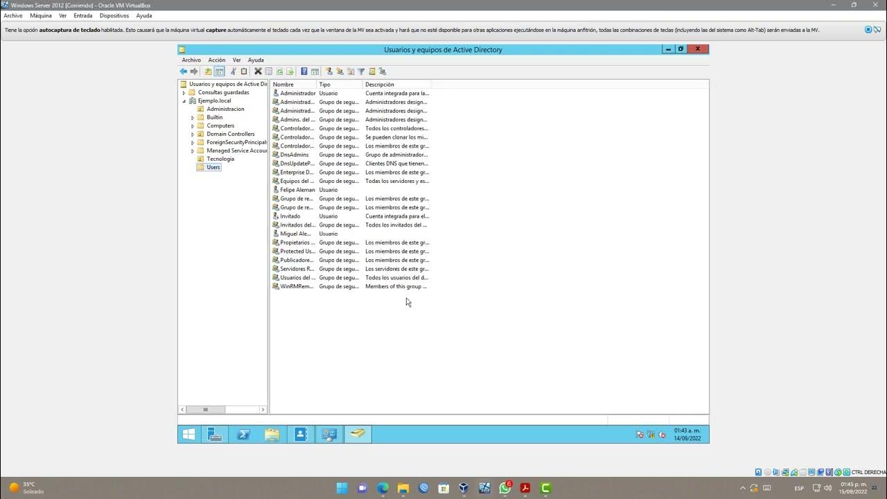 12.-Crear grupos en Active Directory (AD) |SYSADMIN WINDOW SERVER - YouTube