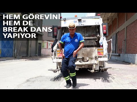 Adanalı Temizlik İşçisinden Çöp Toplarken 'Break Dans'
