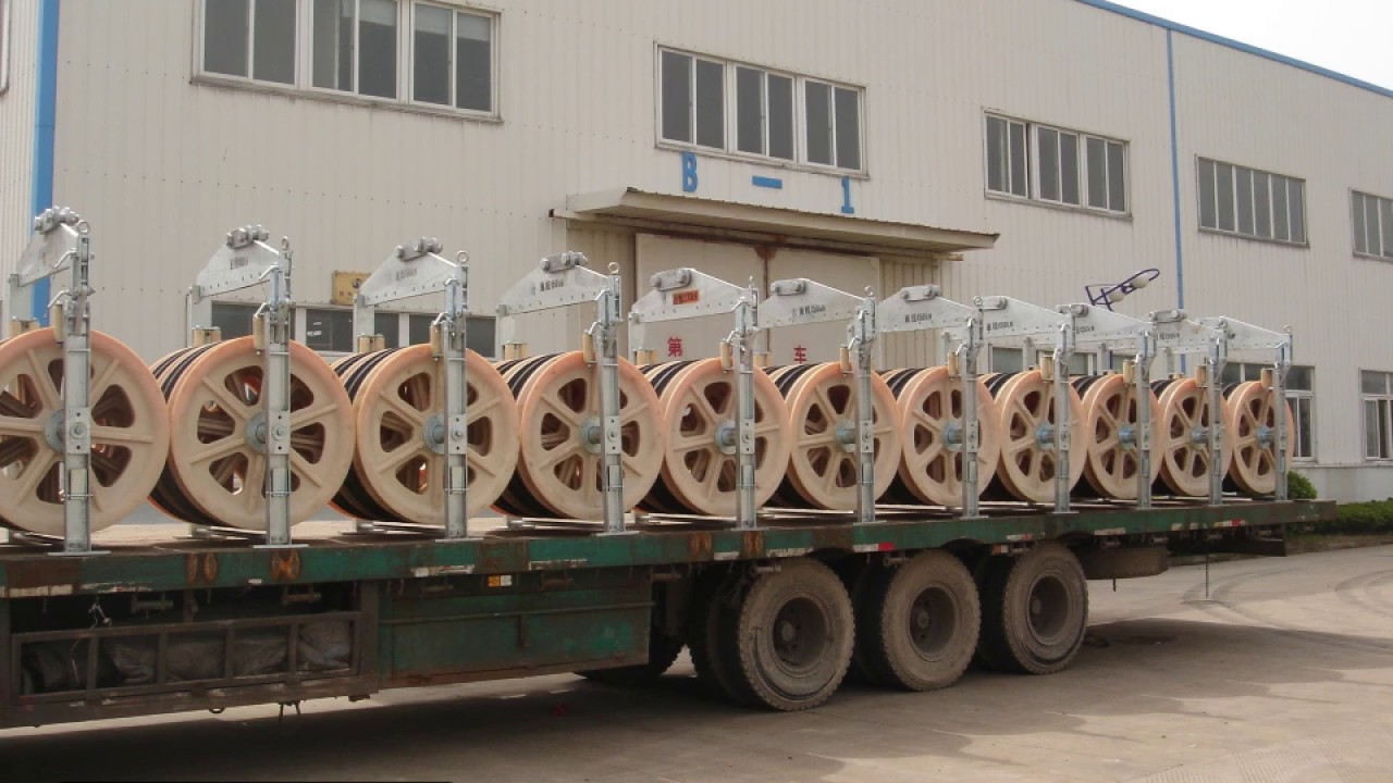 Overhead Transmission Line Stringing Conductor Pulley Manufacture - YouTube