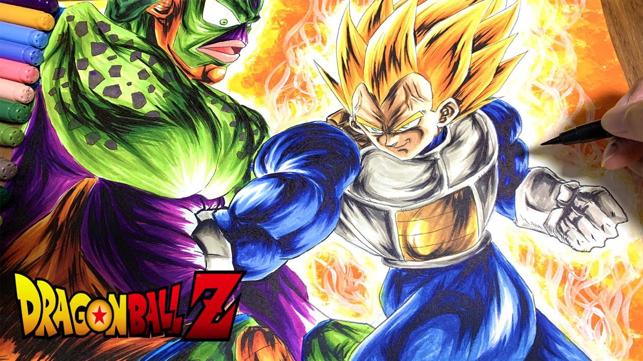 Super Vegeta VS semi Perfect Cell - YouTube