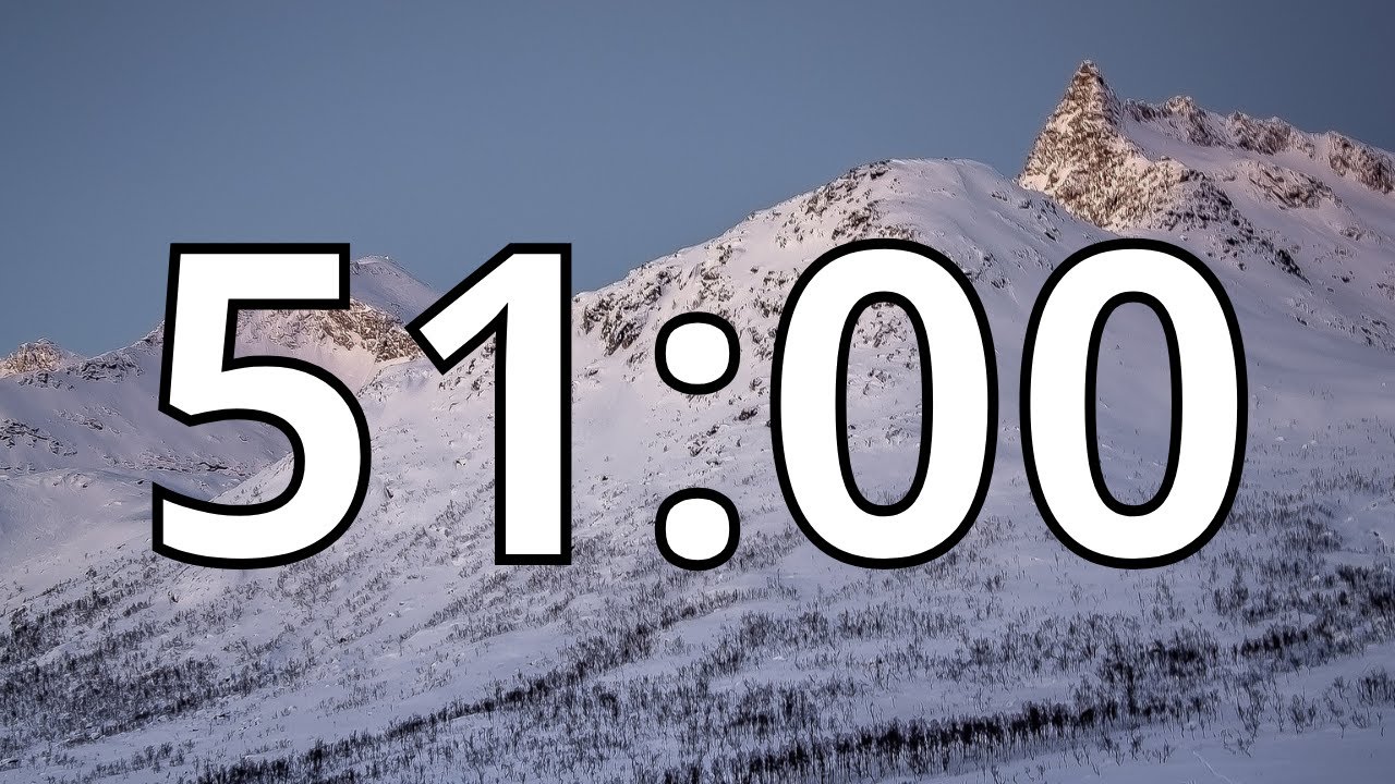 51 Minute Timer | Snowy Mountains | NO Music - YouTube