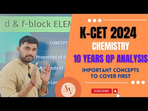 KCET-2024 CHEMISTRY Important concepts to Study I 10Yr Question Paper ...