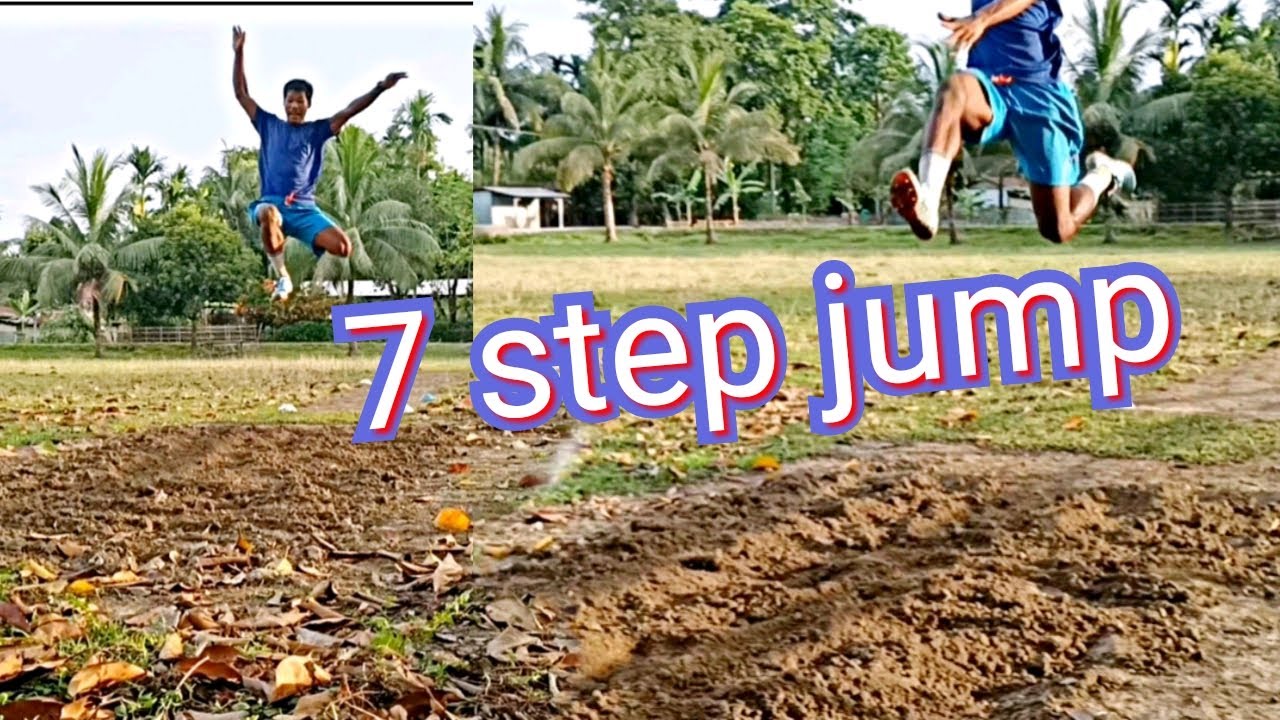 Long jump practice 7 step long jump - YouTube