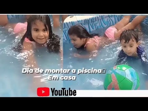 Montamos a piscina de plastico em casa - YouTube