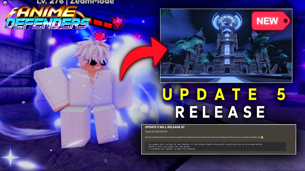 ANIME DEFENDERS OFFICAL UPDATE 5 RELEASE DATE - YouTube