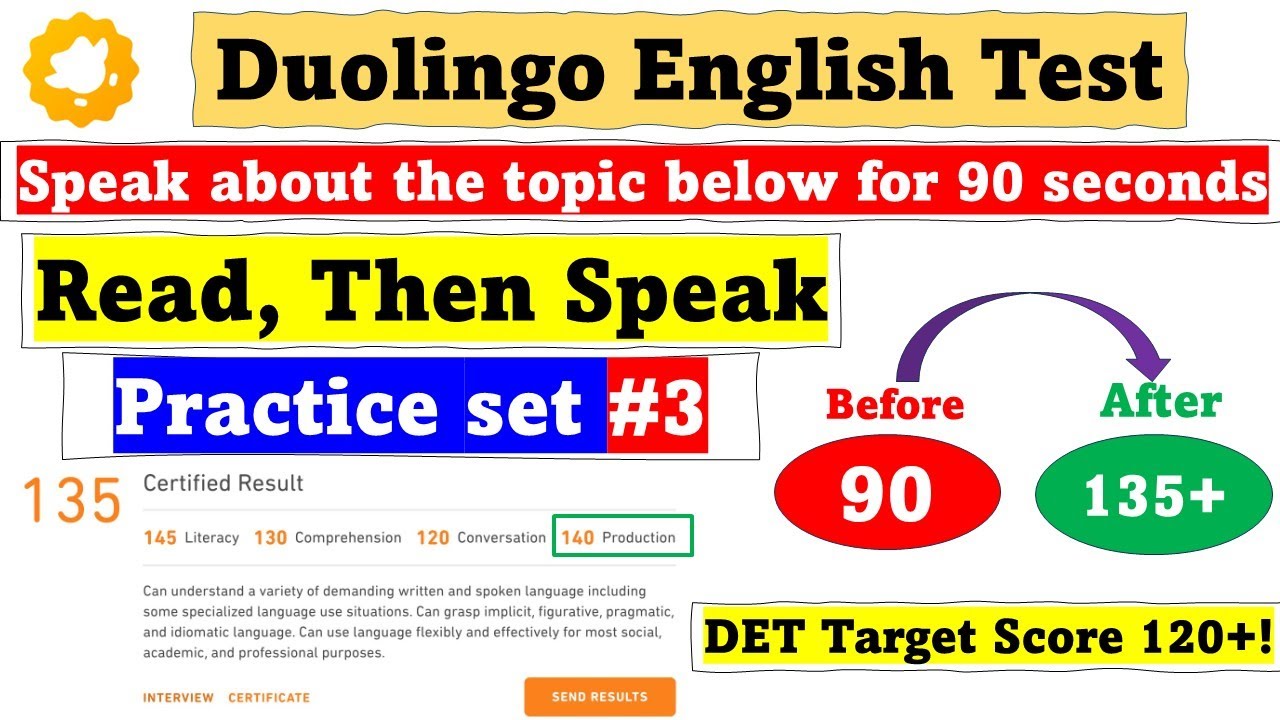 Real DET - Read then Speak - Practice Test with Answer #3 - YouTube