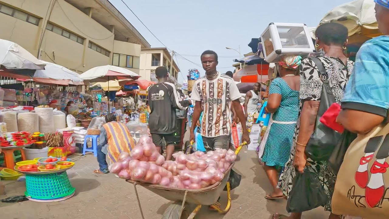 CHEAP FOOD MARKET IN GHANA ACCRA, AFRICA - YouTube