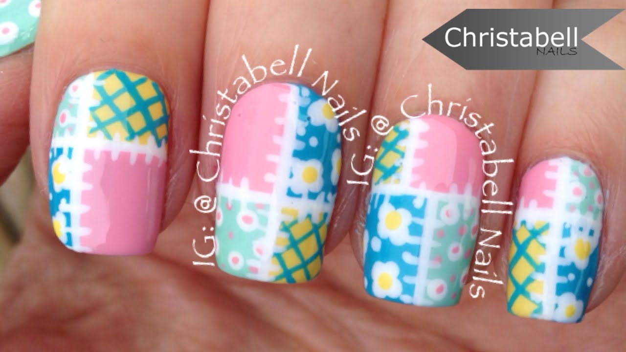 ChristabellNails Holly Hobbie Patchwork Nail Art - YouTube