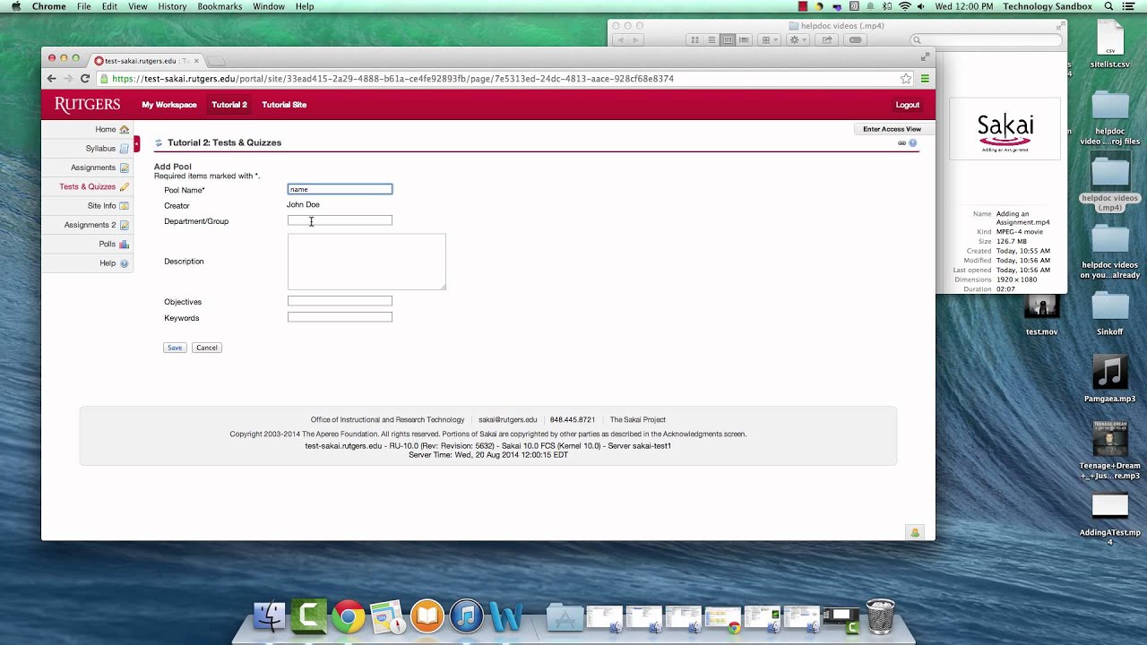 Sakai Tutorial: Creating a Question Pool - YouTube