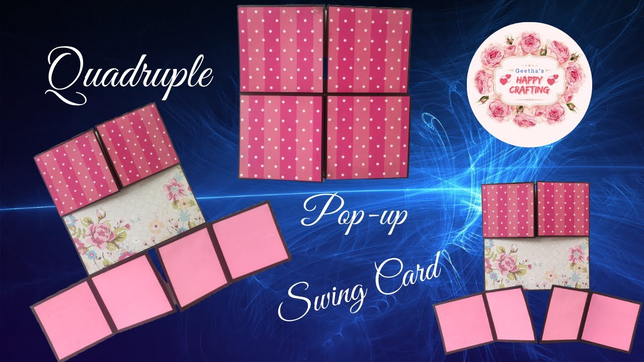 Quadruple Swing Pop-up Card//Scrapbook elements//Easy tutorial//Swing ...