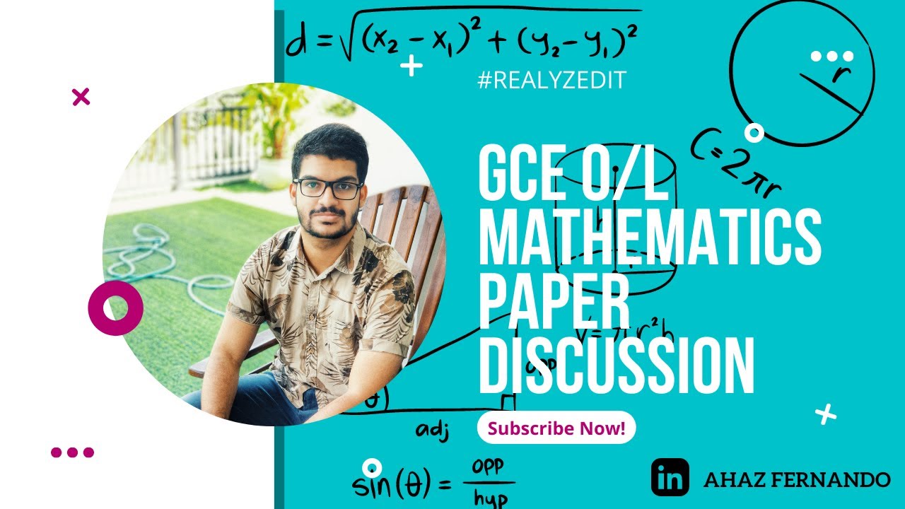 GCE O/L Mathematics 2020 Paper Discussion | English Medium | Ahaz ...