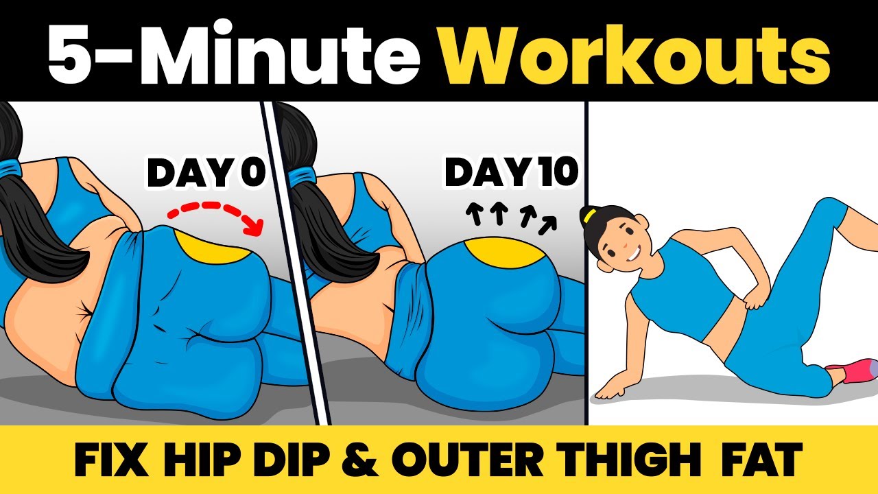 DO FOR 10 DAYS FIX HIP DIP + OUTER THIGH FAT - YouTube