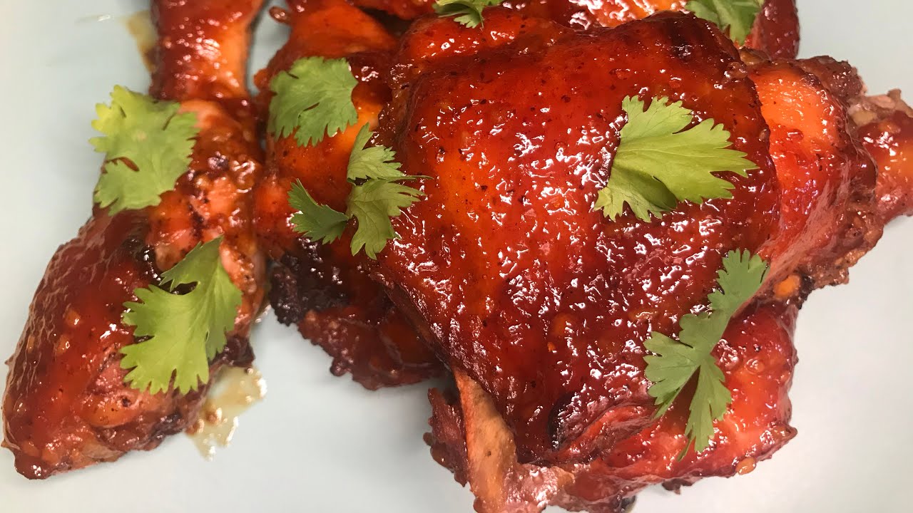 Sticky bbq honey glazed chicken - YouTube