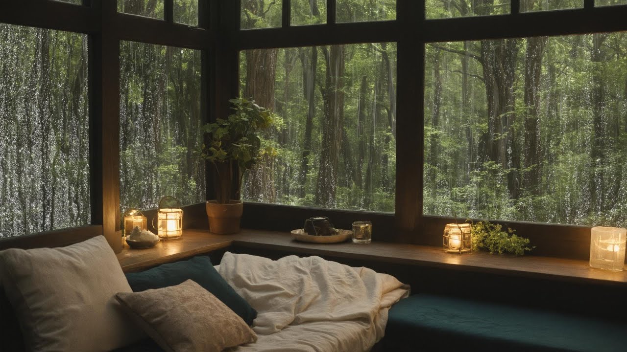 Calm Rain on the Window - Cozy Sounds for Reading - A Peaceful Setting ...
