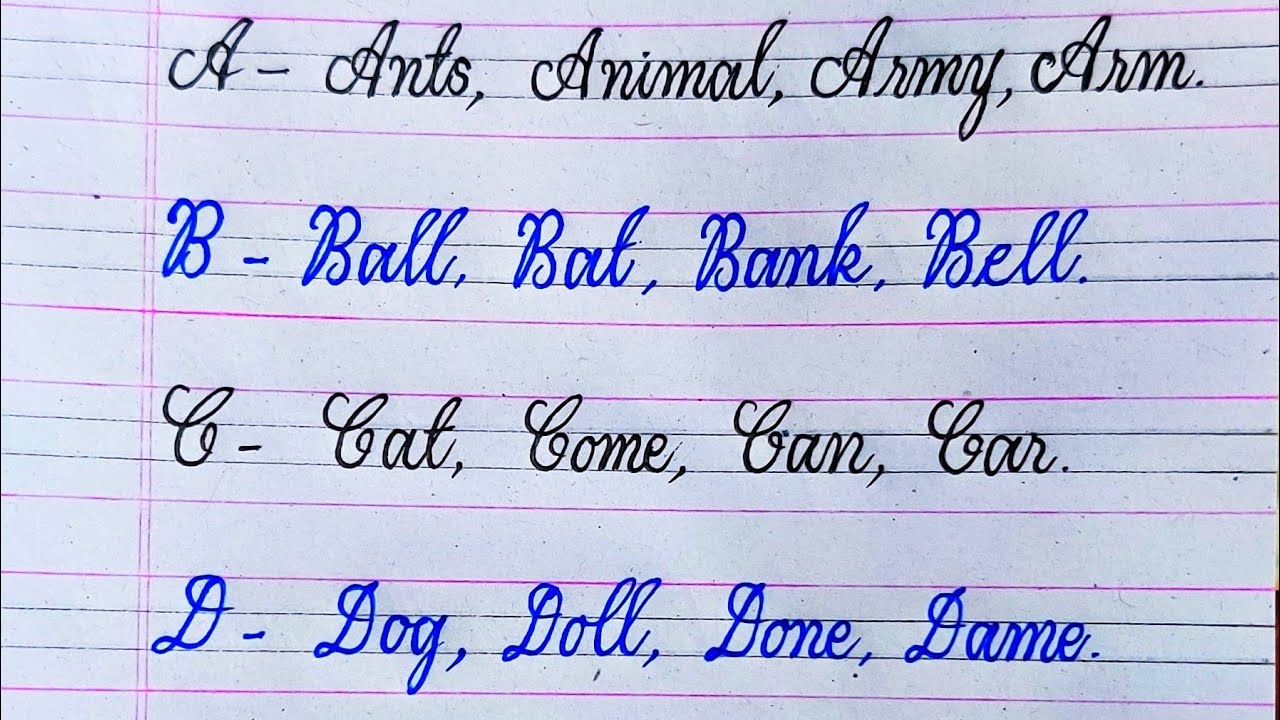 A-Z cursive writing practice/ how to practice cursive writing from A to ...