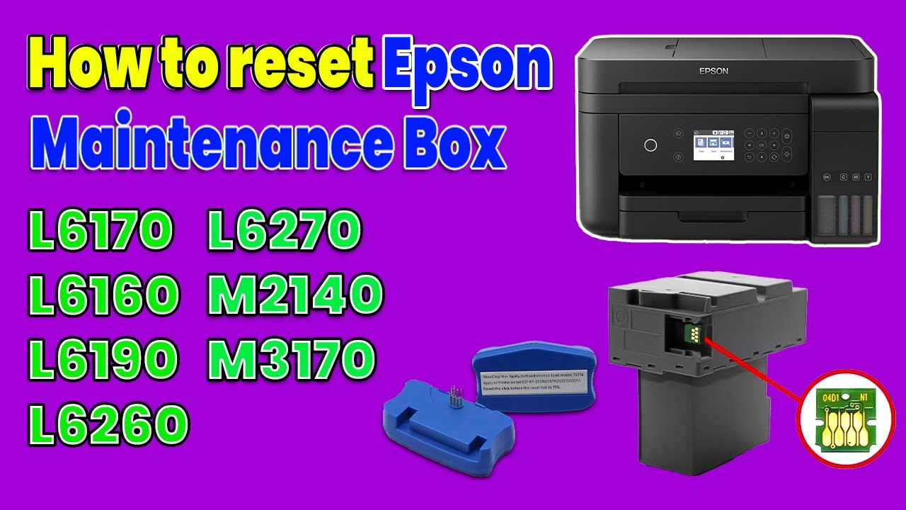 How to reset t04d1 maintenance box EPSON L6170 L6160 L6190 L6260 L6270 ...