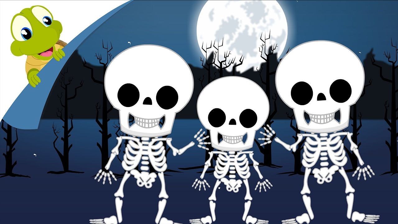 Head Shoulders Knees and Toes Nursery Rhyme with Skeleton | Halloween ...