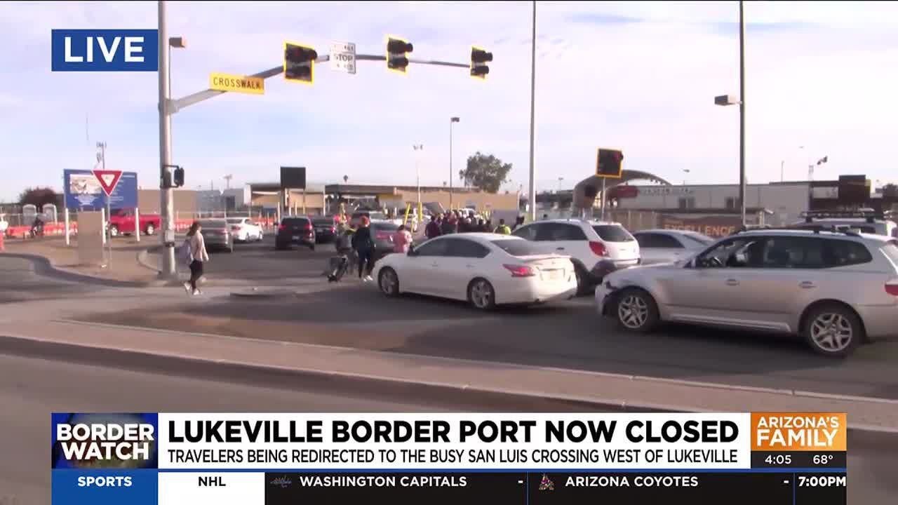 San Luis port of entry busy after Lukeville border closure - YouTube