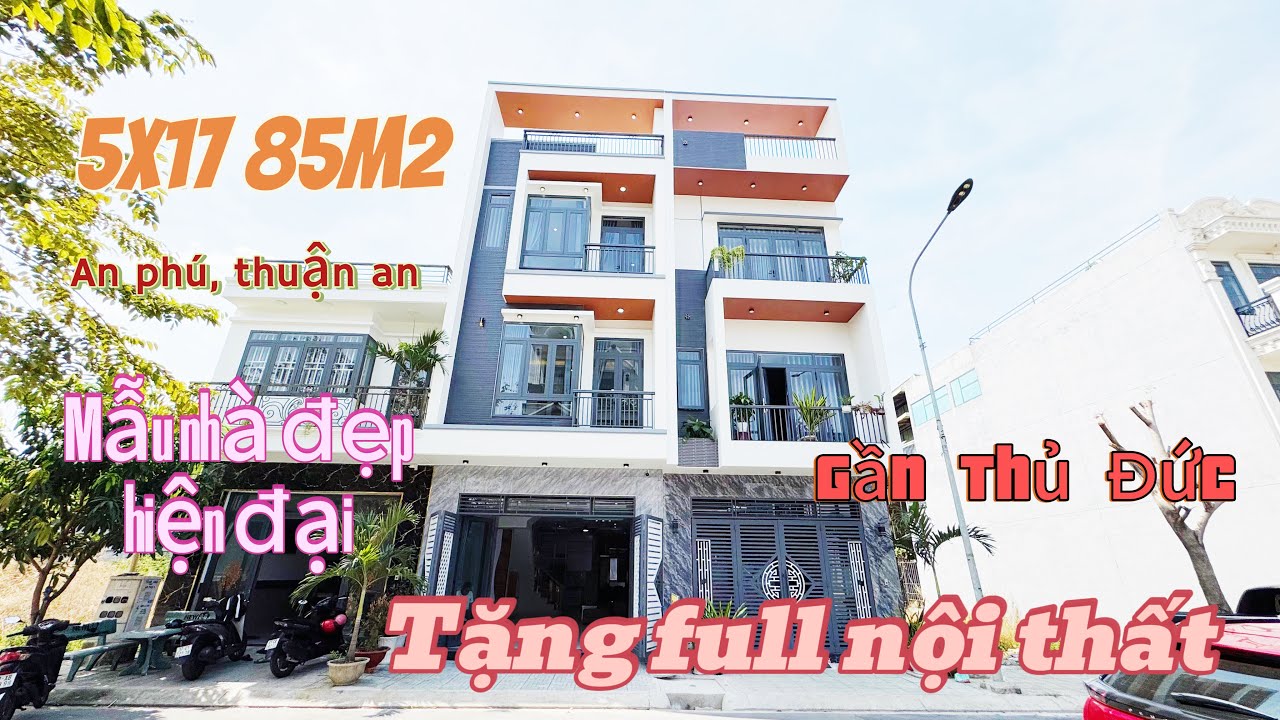 Mẫu nhà 5x17 85m2 được Tặng 25m2 diện tích sân vườn, 4 phòng ngủ, tặng ...