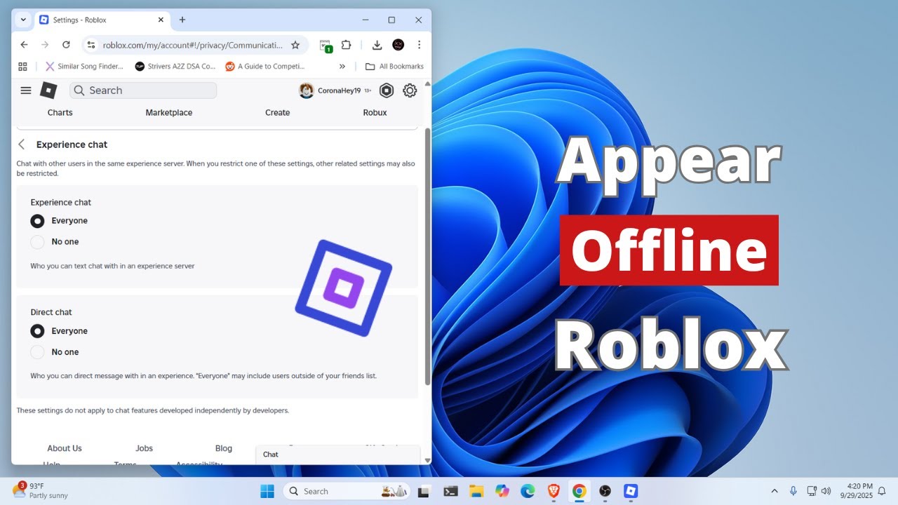 How to Appear Offline in Roblox - YouTube